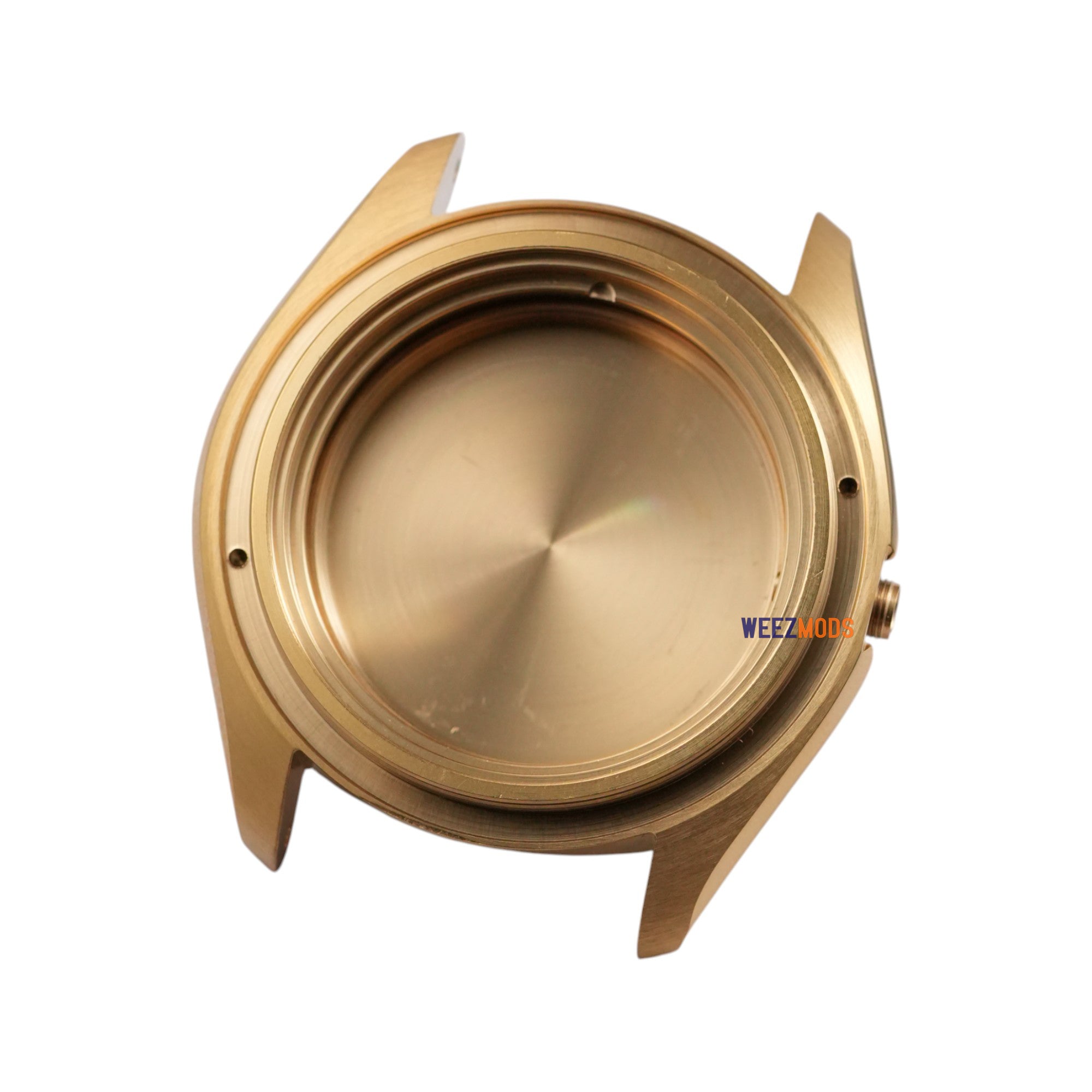 SKX007 3:00: Brushed Gold Case without Crown Guard – WEEZMODS