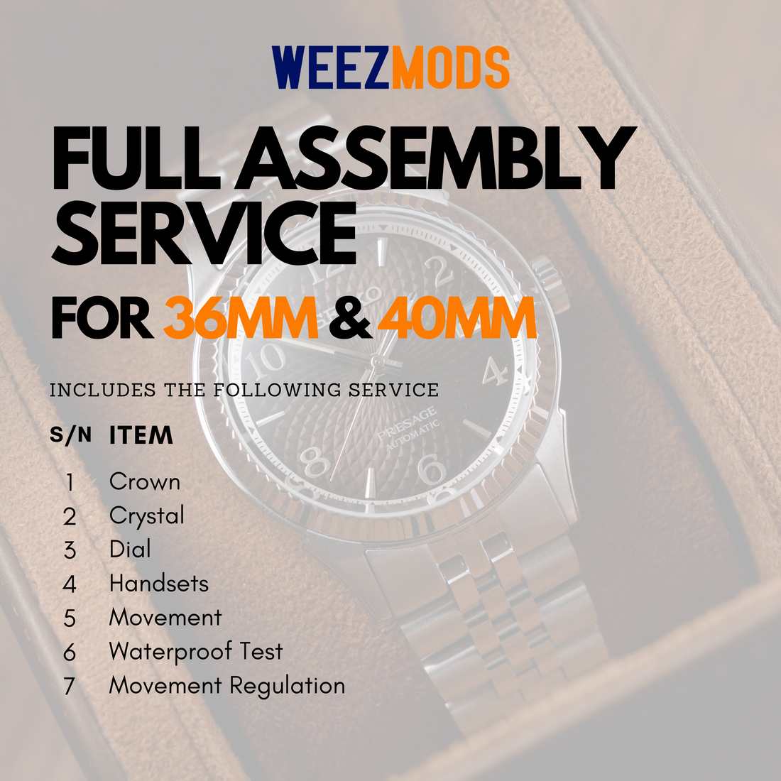 36MM/40MM: Full Assembly Service – WEEZMODS